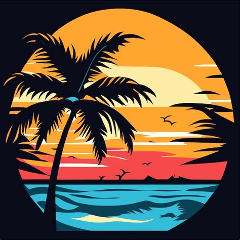 Premium Vector Cute Sunset Background