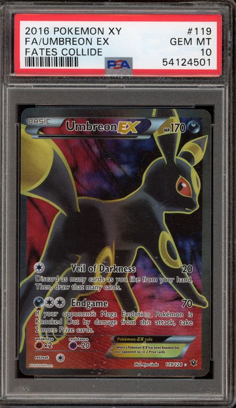 Umbreon Ex 2016 Xy Fates Collide 119 124 Holo Full Art Price Guide