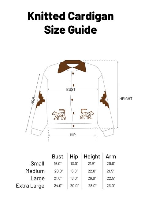 Cardigan Size Guide Fields Outfitting