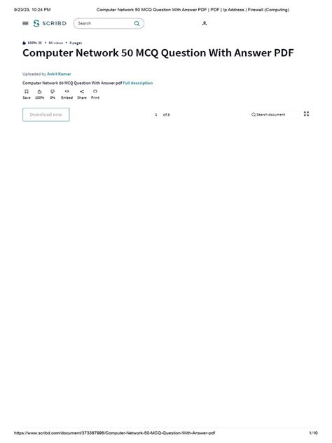computer network 50 mcq question with answer pdf pdf ip address