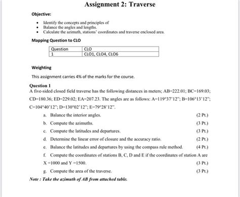 Solved Assignment 2 Traverse Objective • Identify The