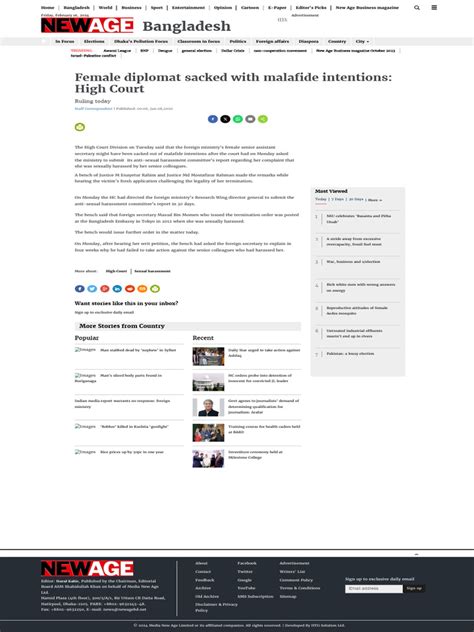 female diplomat sacked with malafide intentions high court pdf