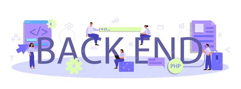 Premium Vector Back End Typographic Header Illustration