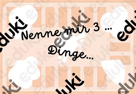 Nenne 3 Dinge Spielbrett Unterrichtsmaterial In Den Fächern Wortschatz And Daz Daf