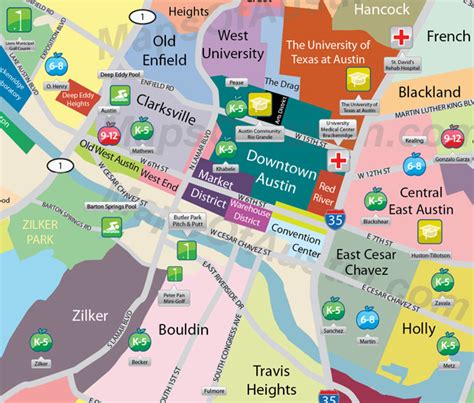Downtown Austin Maps Of Austin Neighborhood Maps Of Austin Texas