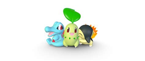 Artstation Totodile Chikorita Cyndaquil 3d Print Resources