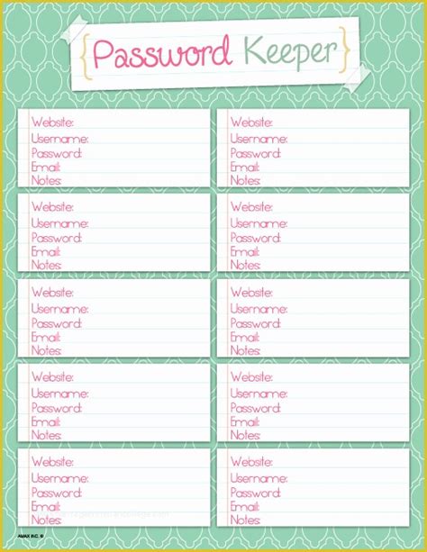 Free Password Keeper Template Printable Of 9 Sample Password Spreadsheet Templates Pdf Doc Excel