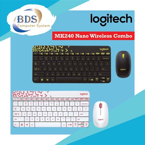 Logitech Mk240 Nano Wireless Combo Black Yellow Red White Shopee Malaysia