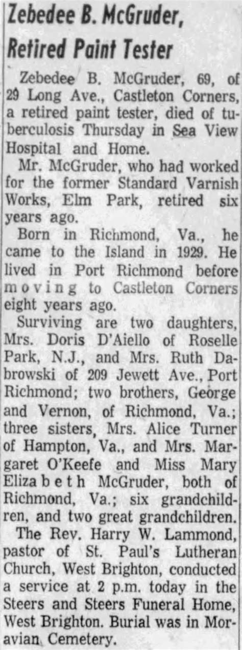 Obituary For Zebedee B Mcgruder ™