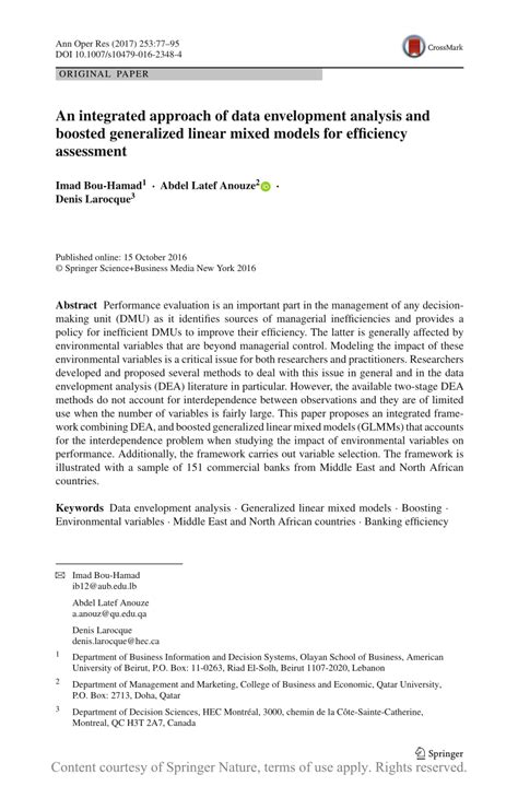 An Integrated Approach Of Data Envelopment Analysis And Boosted