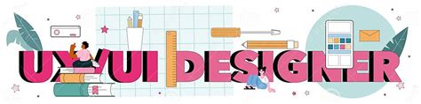 ux and ui designer typographic header app or website interface stock vector illustration of