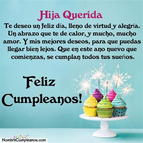 Feliz Cumplea Os Hija Querida Tartas Tarjetas Deseos