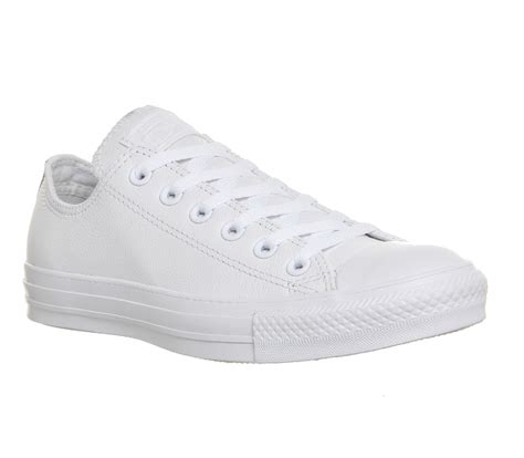 Leather Converse White Low Tops