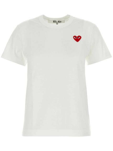 Comme Des Garcons Play Logo Cotton T Shirt Comme Des Garcons Play