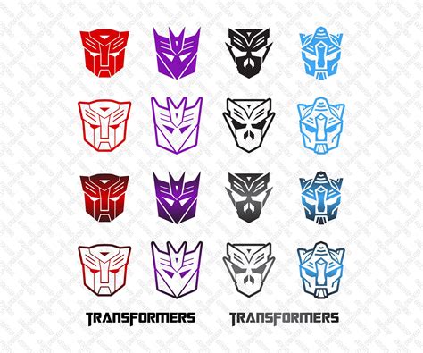 Transformers Vector Logosicons Autobot Decepticon Mercenaries