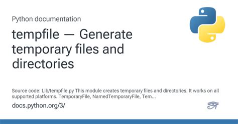 Tempfile — Generate Temporary Files And Directories — Python 3135