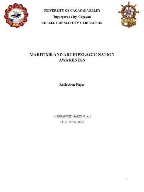 Mana Reflection Paper Format Pdf