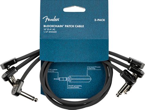 Fender Blockchain 12 Patch Cable 3 Pack Angle Angle