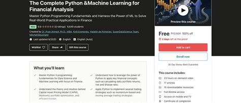 The Complete Python And Machine Learning For Financial Analysis Highest Rated By Freshercooker