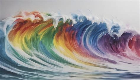 Premium Psd Rainbow Wave Oil Painting Using Brush Technique