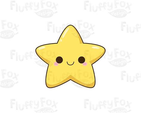 Kawaii Star Clipart Cute Stars Clip Art Galaxy Happy Funny Face Emoji