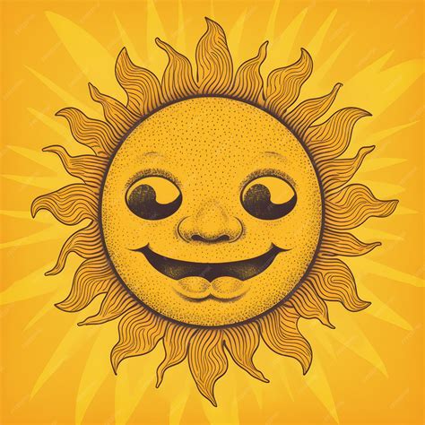 Premium Ai Image Funny Smiling Sun Illustration