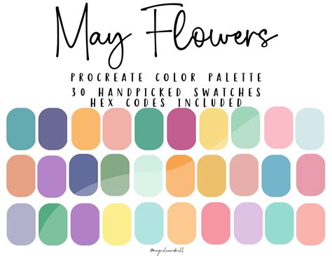 May Flowers Procreate Color Palette Spring Color Palette Canva