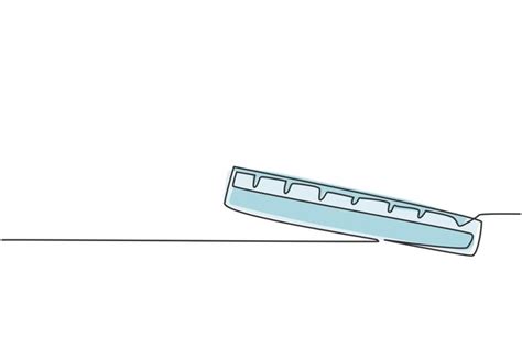 premium vector continuous one line drawing of plastic ruler to