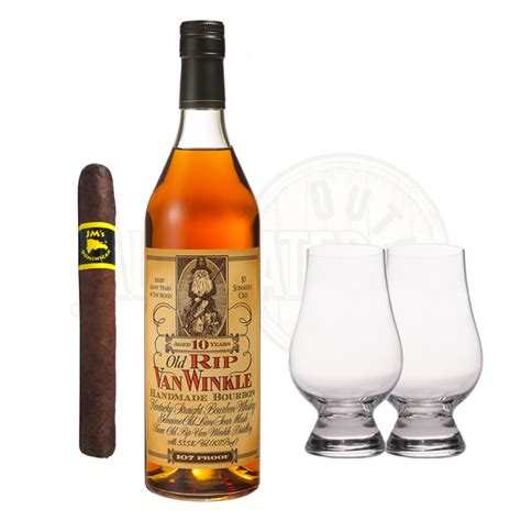 Pappy Van Winkle 10 Year Bourbon With Glencairin Set And Cigar Bundle