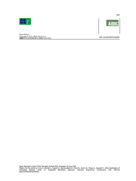 Exploitation Of Microalgae Biomass Under An Integrated Biorefinery Approach Pdf