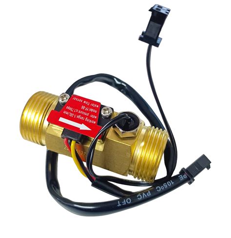 Water Flow Sensor Sea Yf B6 Flowmeter With Temperature Probe G3 4 1 30l Min 5 15v Brass Zbotic