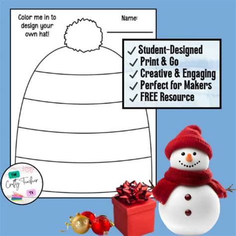 Design A Hat Template Free By The Crafty Teacher Tx Tpt