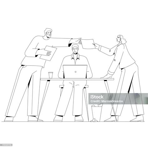 Working Environment In The Office Stock Illustration Download Image
