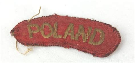 Ww2 Poland Title Patch And Polish Corps Maid Of Warsaw Cloth Badge
