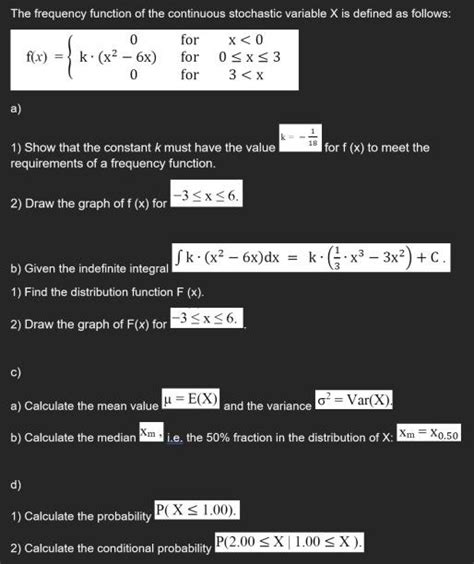 solved the frequency function of the continuous stochastic