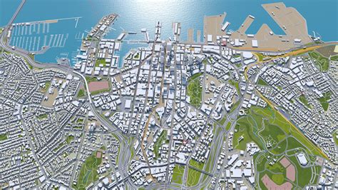 Auckland City New Zealand 100km 3d Model