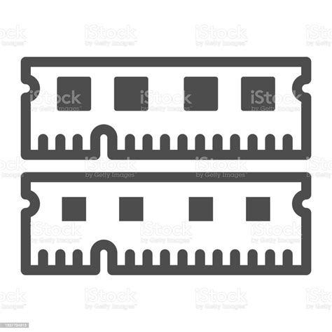 Ram Module Solid Icon Electronics Concept Memory Module Fragments Vector Sign On White