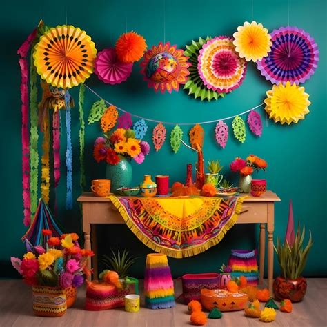 Free Photo Colorful Mexican Decoration For Celebrating Dia De Los