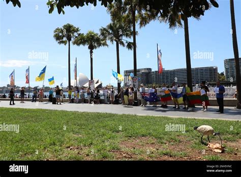 Sydney Australia 21st February 2023 Ukrainians And Their Supporters