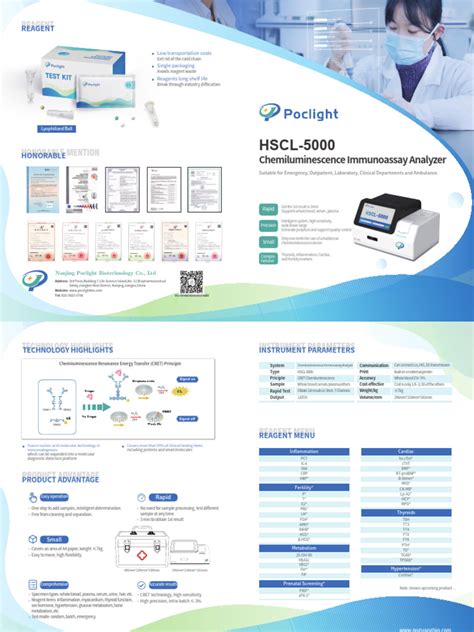 Chemiluminescence Analyzer Hscl 5000 For Human Use Pdf Physical