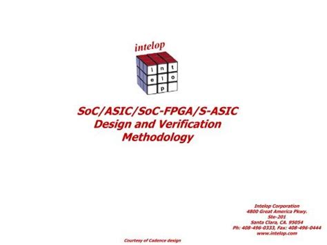 SoC ASIC SoC FPGA S ASIC Design And Verification Intilop