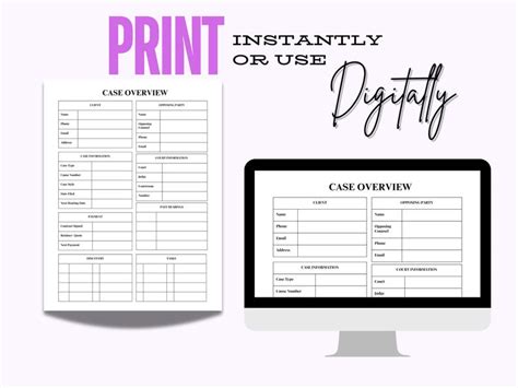 Case Overview Fillable Sheet Case Managementclient Updatelaw