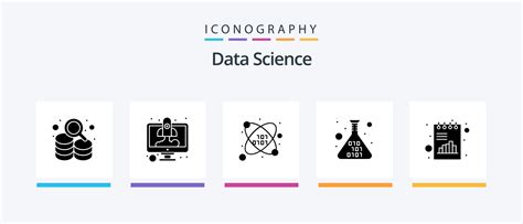 Data Science Glyph 5 Icon Pack Including Analytics Programming Start
