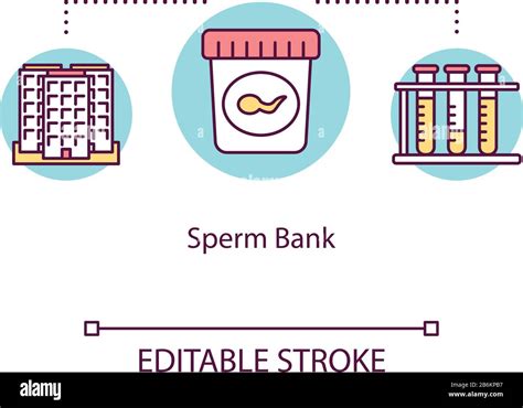 Sperm Bank Concept Icon Semen Donation Male Cell In Container