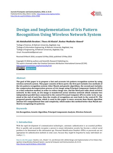 Pdf Design And Implementation Of Iris Pattern Recognition Using