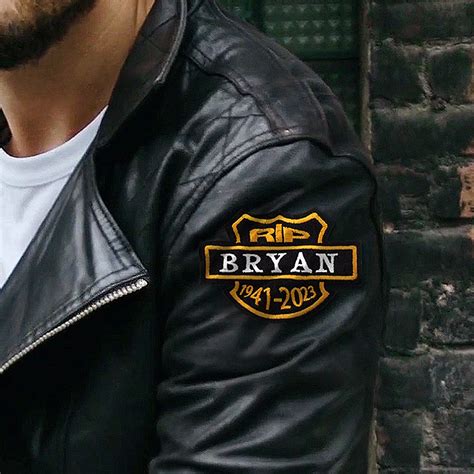 Custom Embroidered Memorial Shield Patch In Memory Biker Decorative Patch For Denim Leather