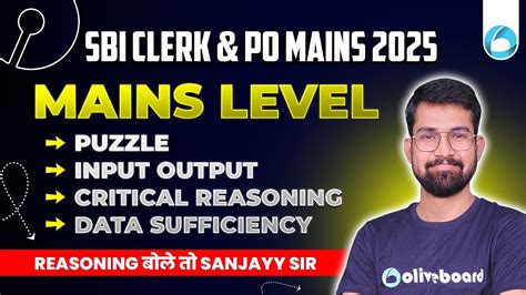 Sbi Clerkpo Mains Reasoning 2025 Puzzle Masterclass Input Output Data Sufficiency