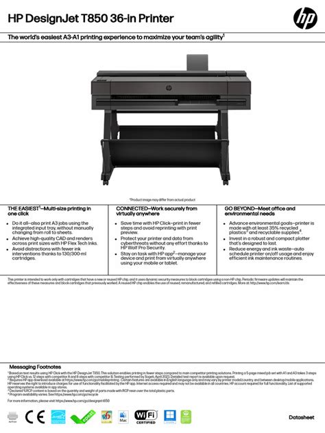 Hp Designjet T850 Plotter Printer Pdf Printer Computing Hewlett Packard