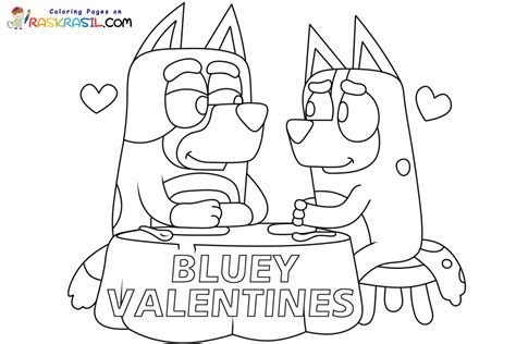 Bluey Coloring Pages Valentine