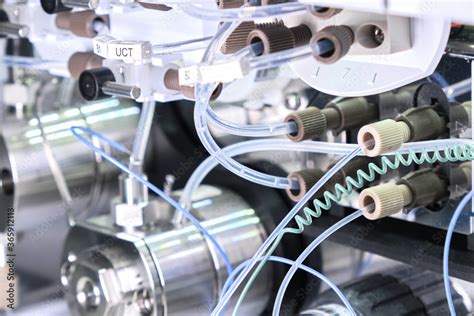 Binary Pump In Hplc System High Performance Liquid Chromatography At Chemical Laboratory Stock